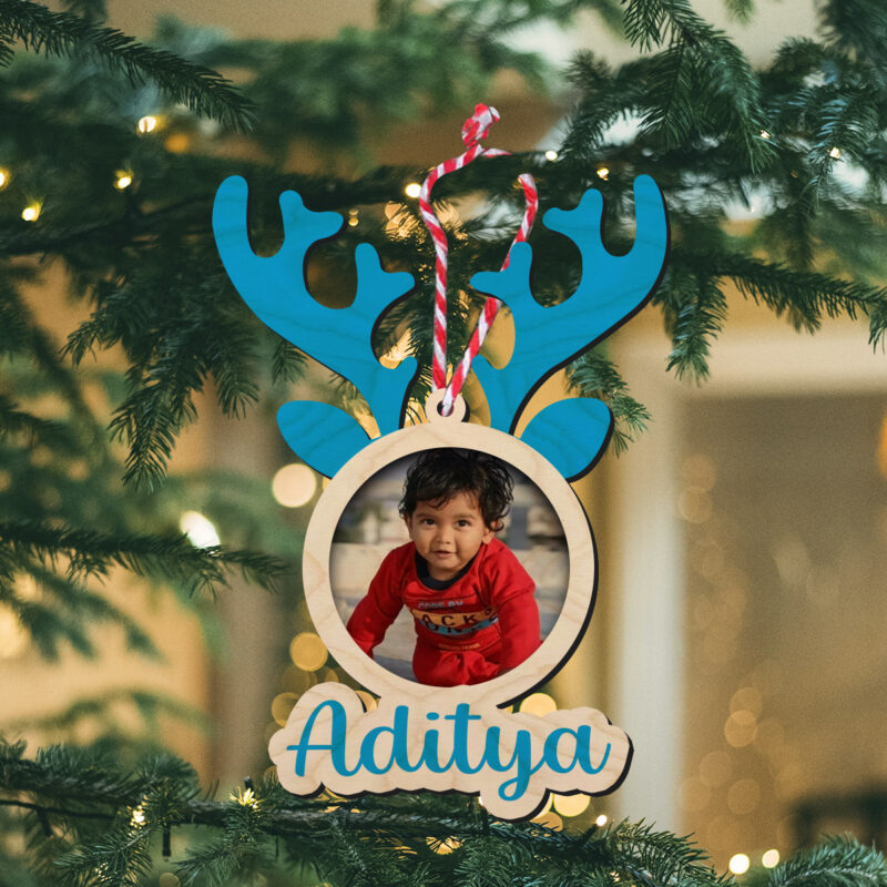 Handcrafted Wooden Photo Ornament with Magnet | Custom-Made | 4x3 Inch ...