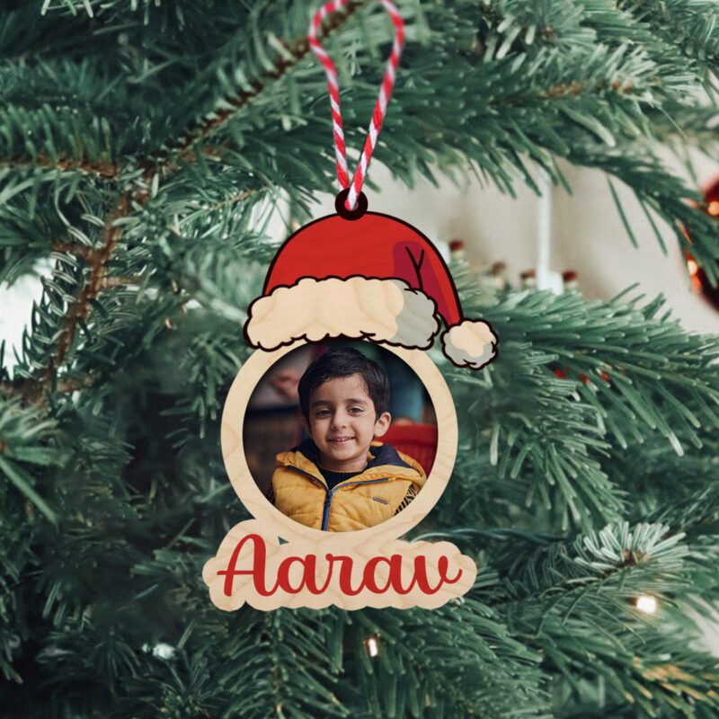 Handcrafted Wooden Photo Ornament with Magnet | Custom-Made | 4x3 Inch ...