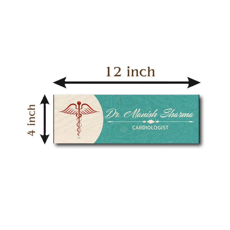 Wooden Name Plate For Doctor | Personalized |12x4 inch - Sblossom