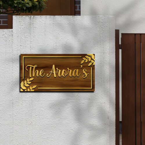 Apartment Name Board Design | Personalized | 12x5 inches - Sblossom