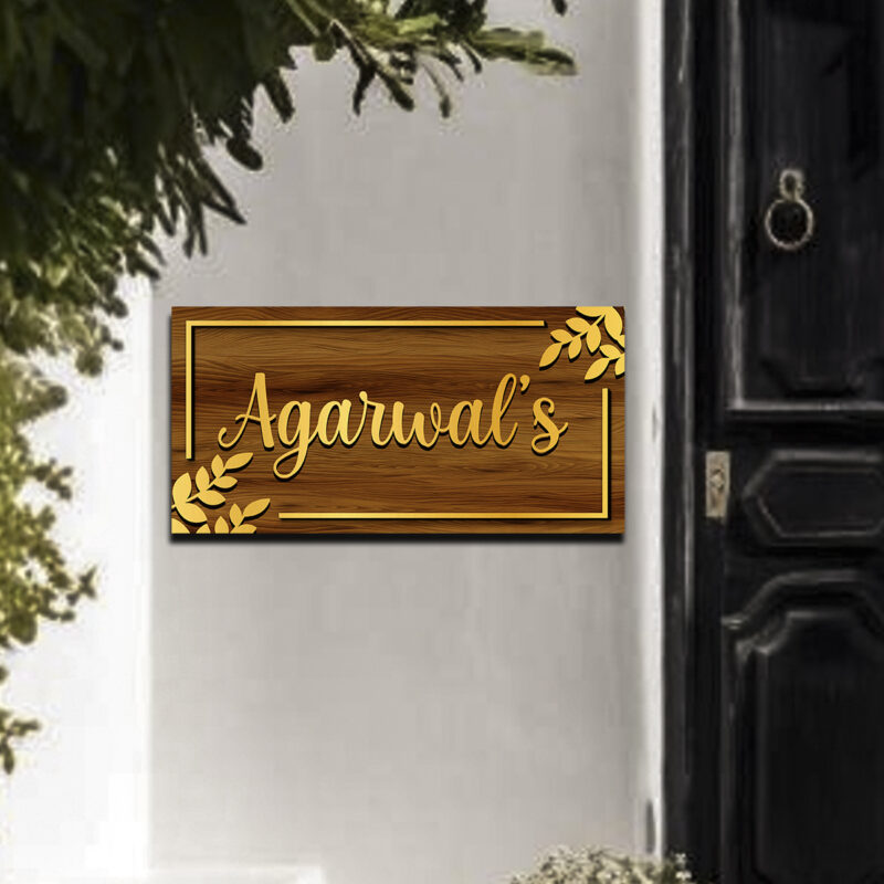Apartment Name Board Design | Personalized | 12x5 inches - Sblossom
