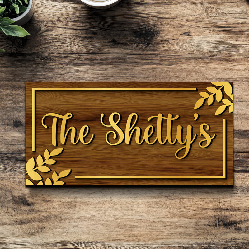 Apartment Name Board Design | Personalized | 12x5 inches - Sblossom